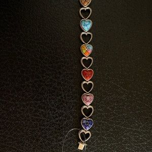 Alan K | Jewelry | Murano Glass Bracelet Alan K Design Large Hearts ...